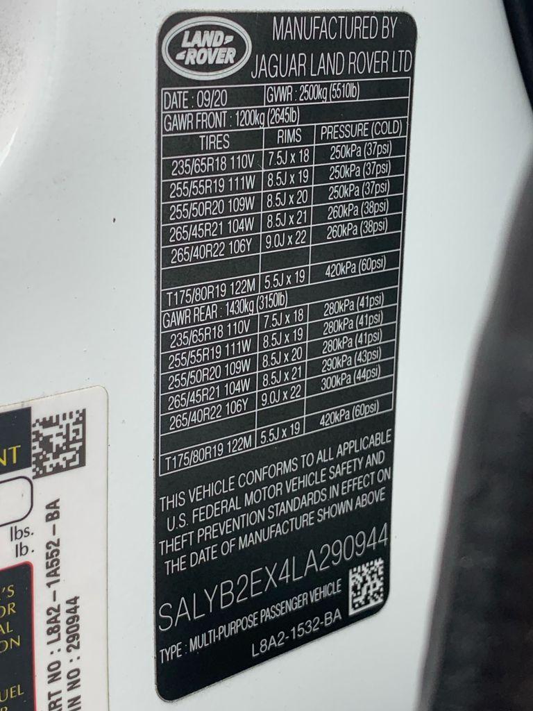 Used 2020 LAND ROVER RANGE ROVER VEL P250S For Sale ($42,500 ...