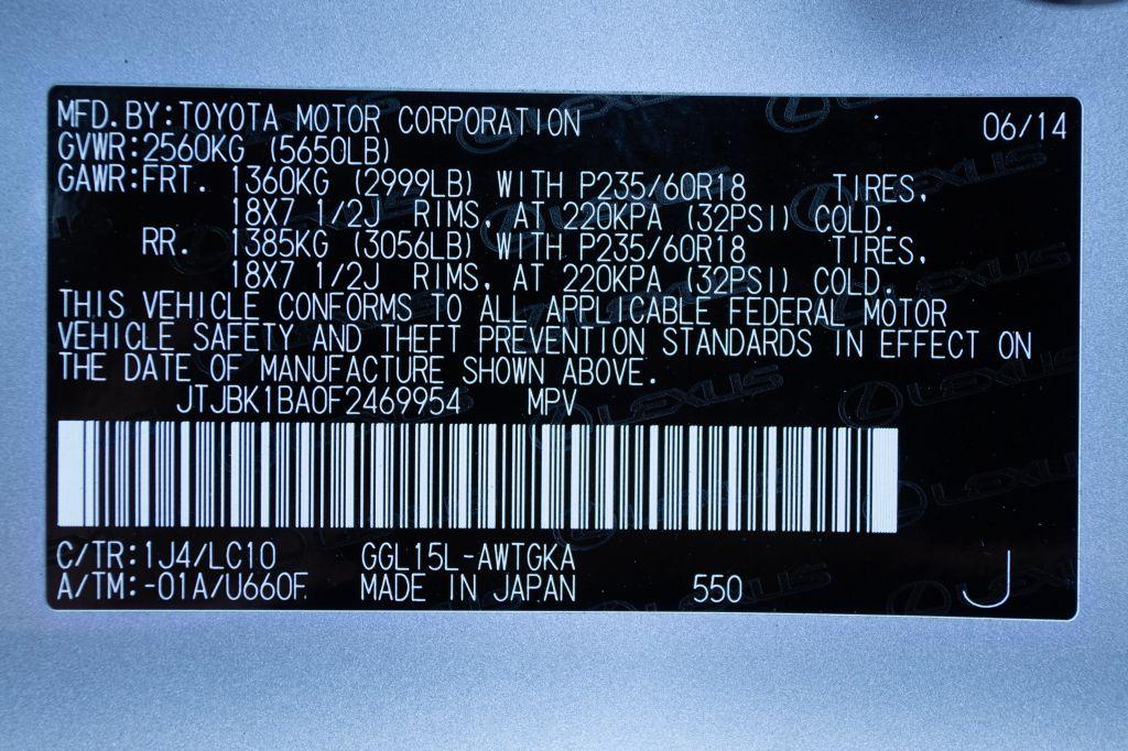 Used 2015 LEXUS RX 350 BASE 350 BASE For Sale ($14,500) | Executive ...